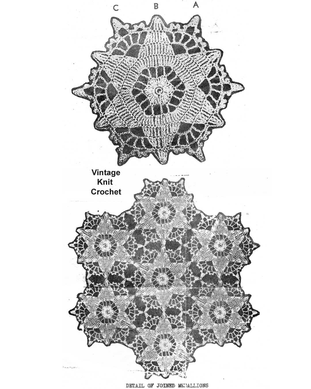 Crochet Round Tablecloth Medallion Pattern, Flower Star, Mail Order 560 ...