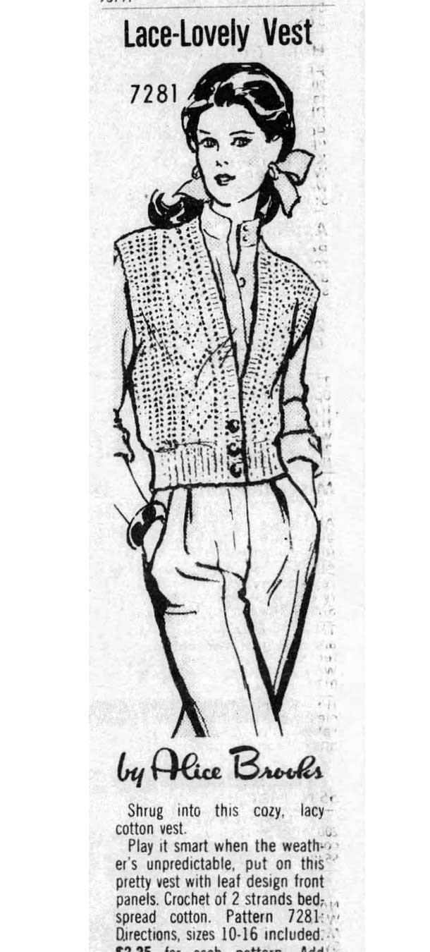 Crochet Leaf Motif Vest Pattern Design 7281