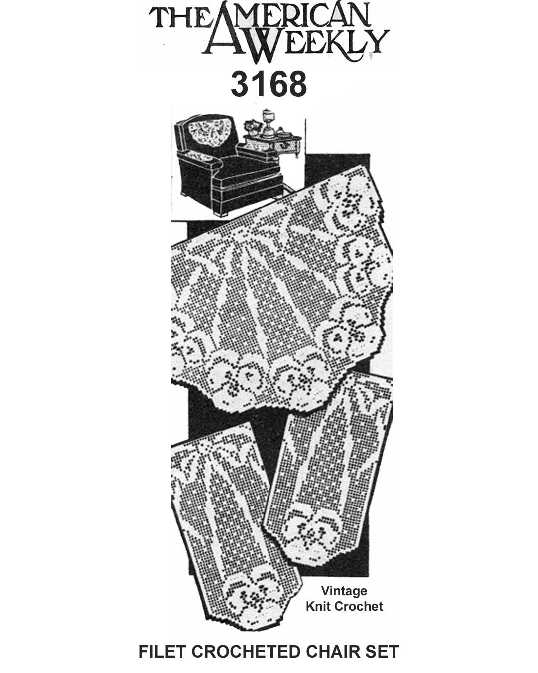 filet crochet pansy apron, half or bib styles Mail Order Design 7489 ...
