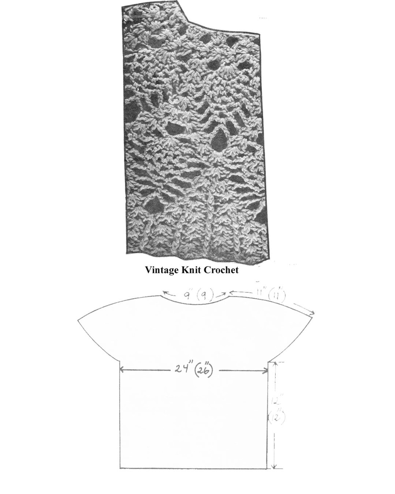 Womans Crochet Plus Size Top Pattern Pineapple Yoke Design 7182