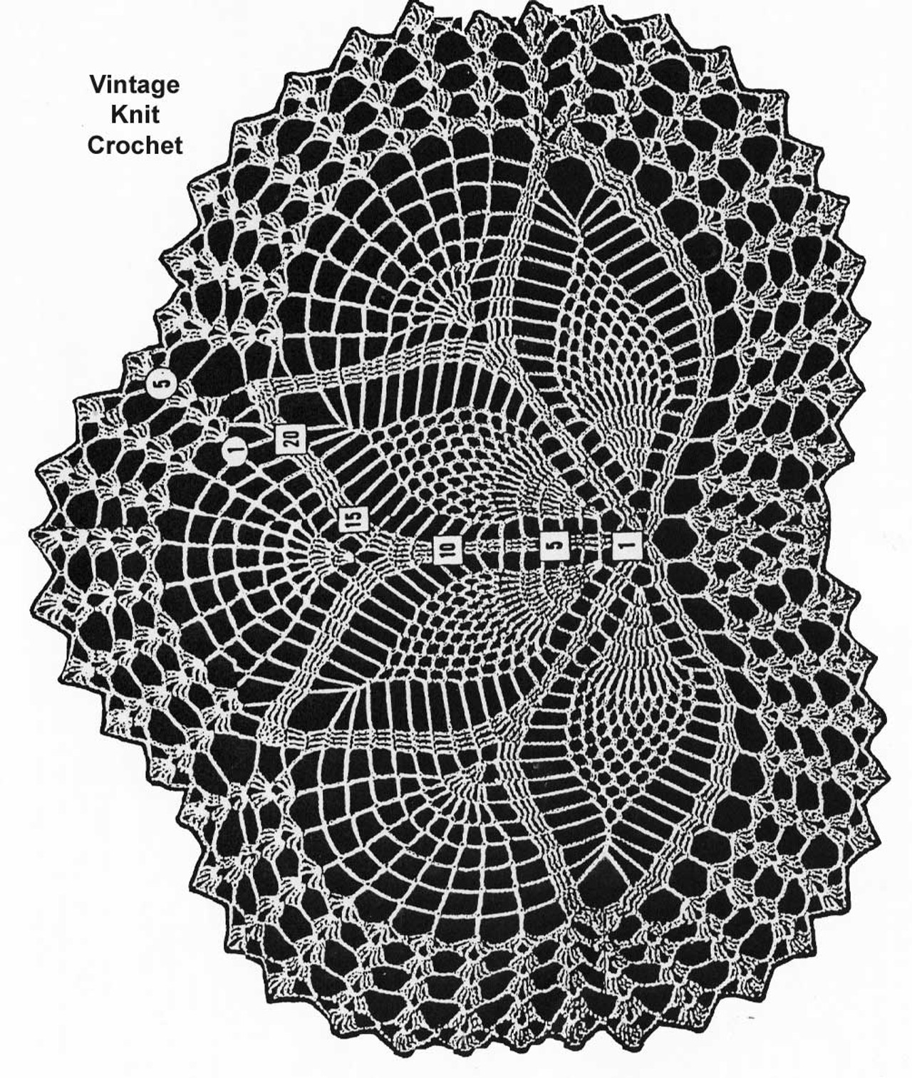 Vintage Crochet Pineapple Chair Doily Pattern Set Mail Order Design 7373