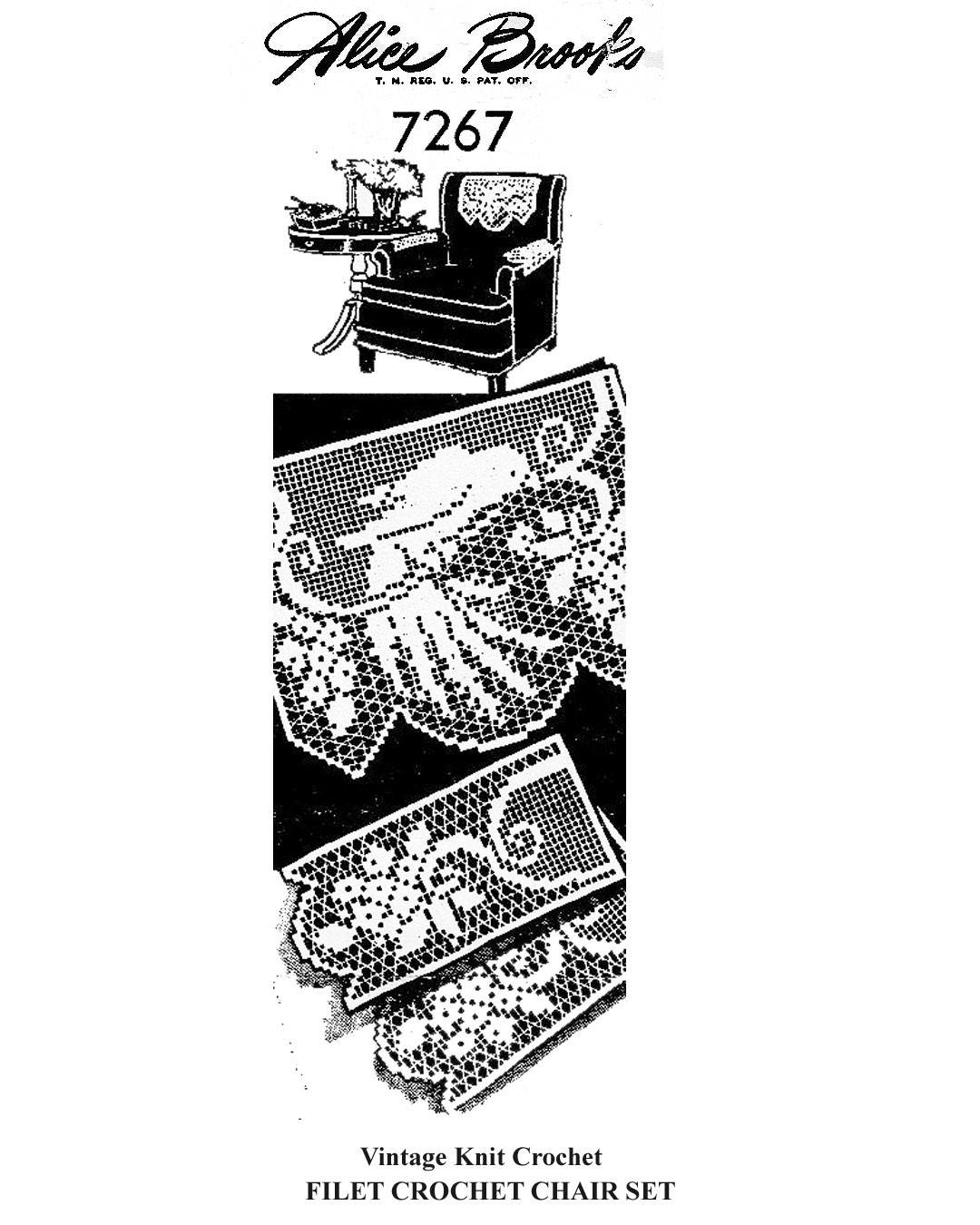 Filet Crochet Monogram, Initials with Edging Pattern, Mail Order Design ...