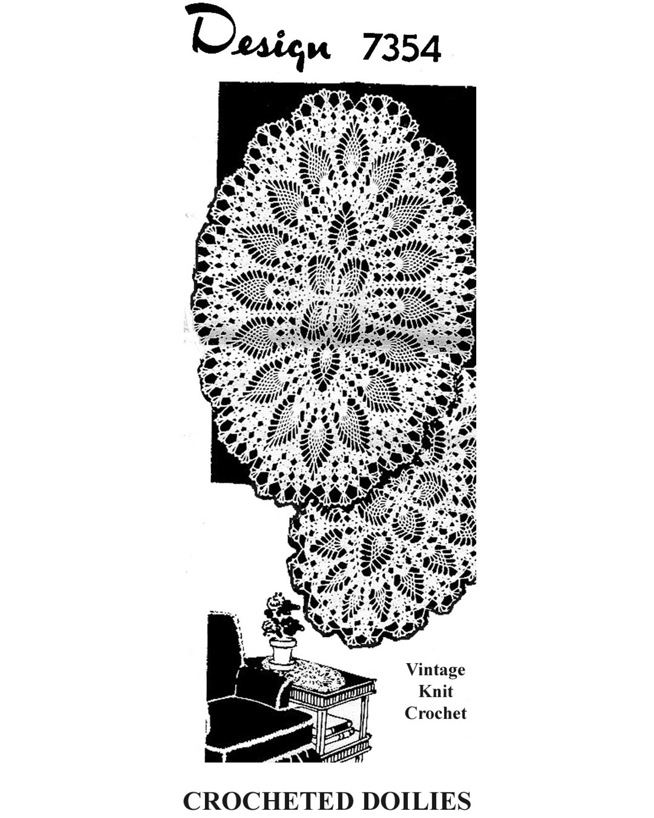 Crochet Oval Doily Pattern Pineapple Stitch