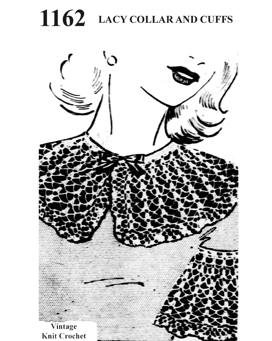 Vintage Crochet Collar Cuffs Pattern in Rib Stitch