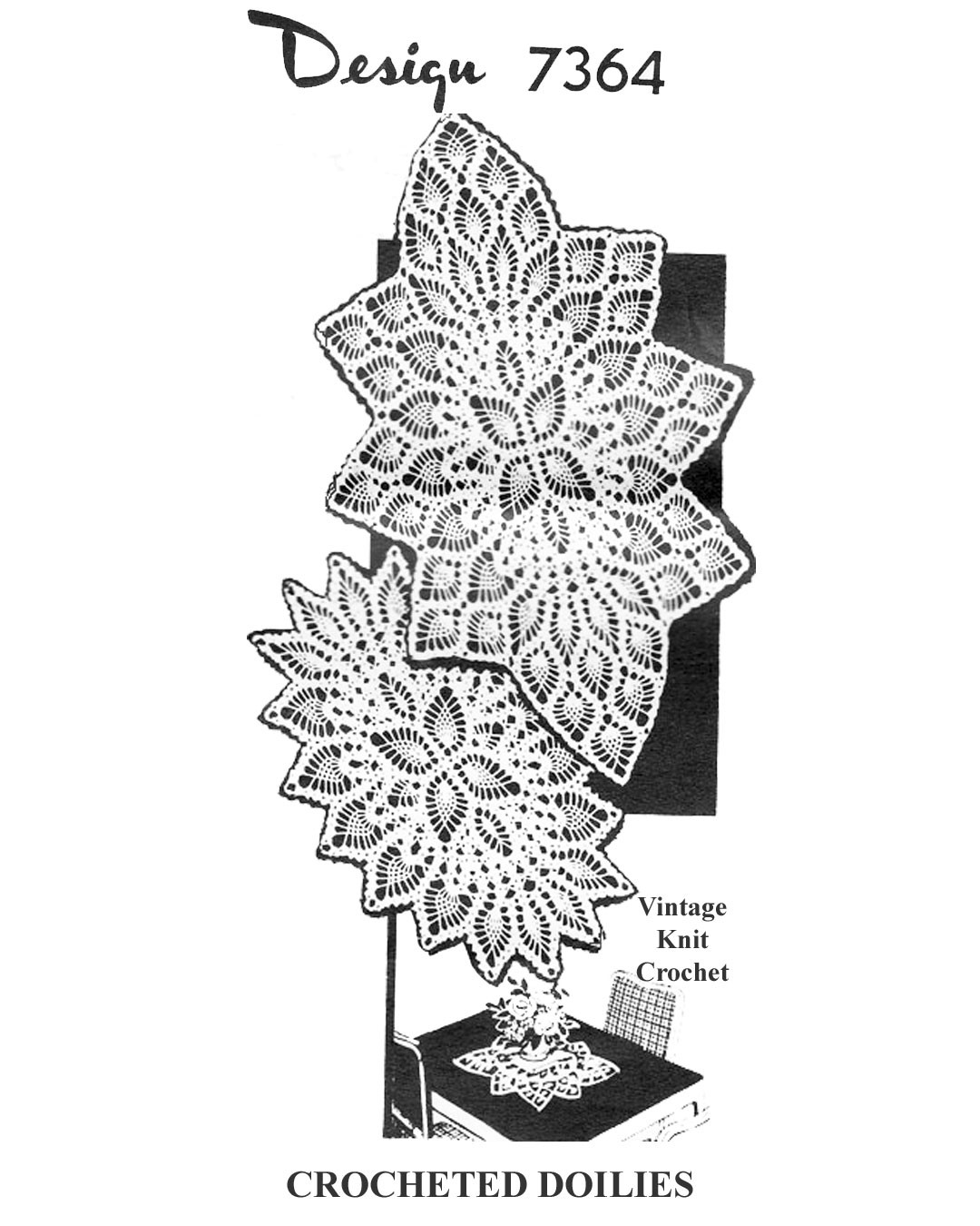 Oval Crochet Pineapple Doilies Pattern small and large, Alice Brooks ...