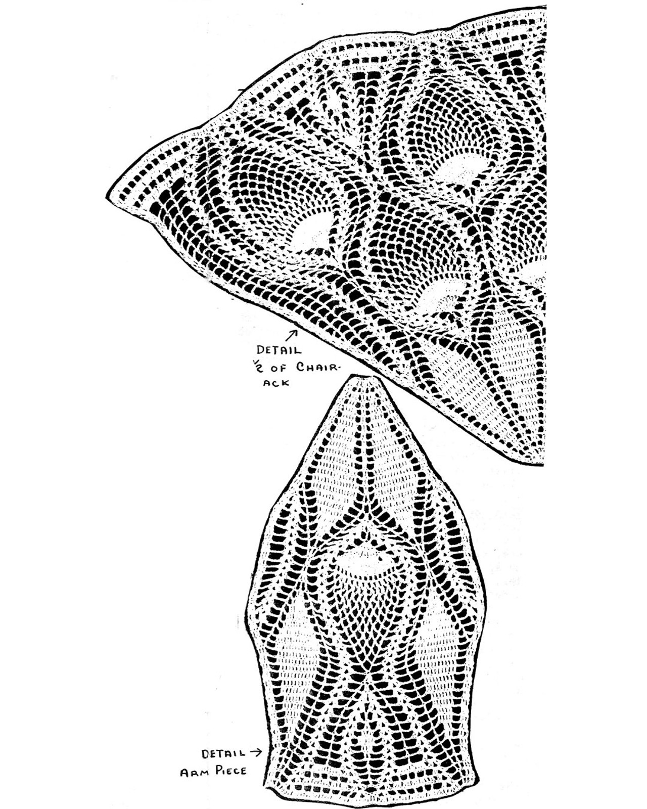 Pineapple Fan Crochet Doily Chair Set Pattern