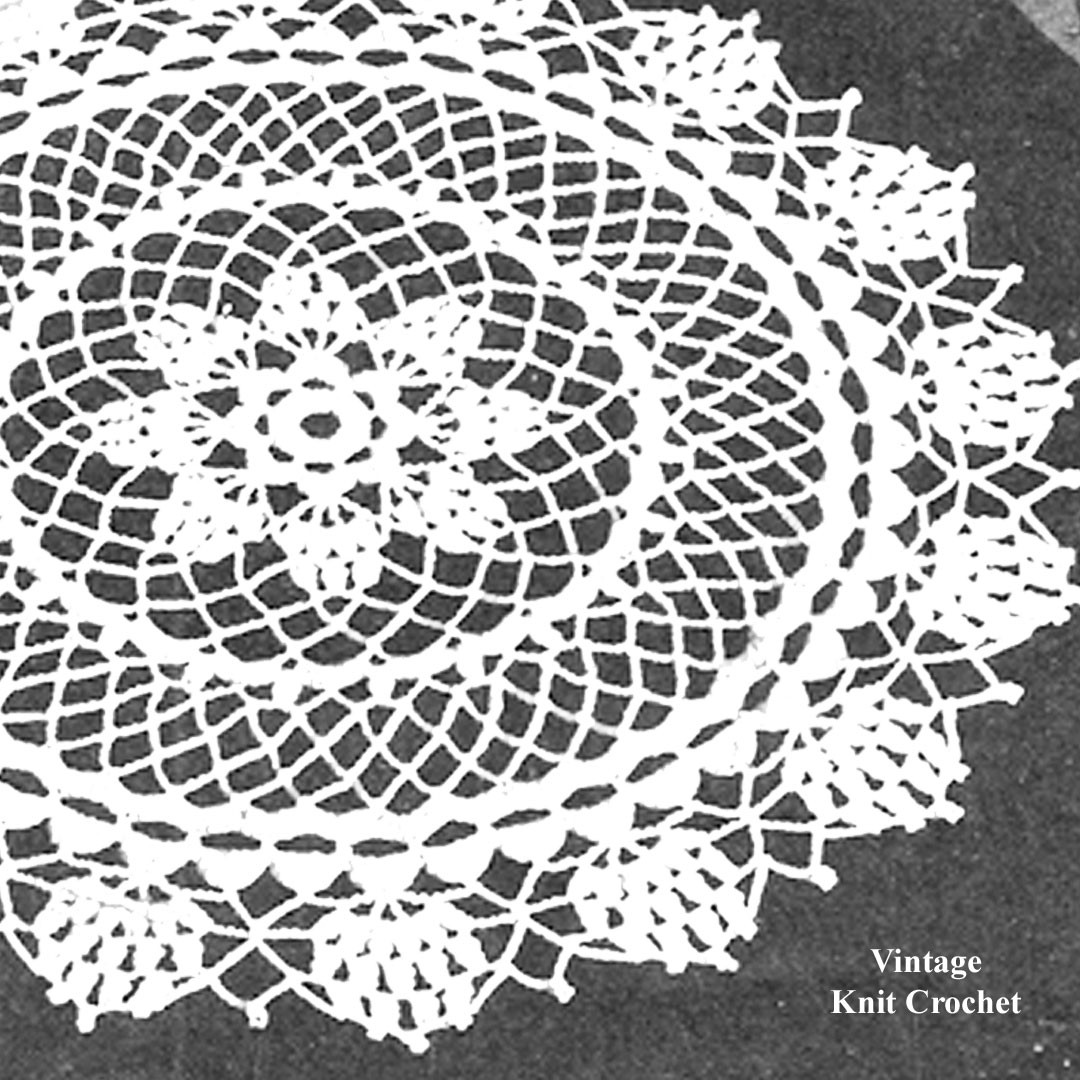 Crochet doily pattern, pineapple star in center and border measures 9-1 ...