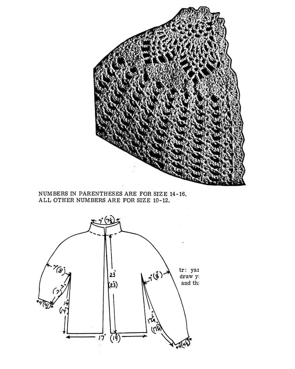 Crochet Lace Jacket Pattern Pineapple Yoke Mail Order Design 968