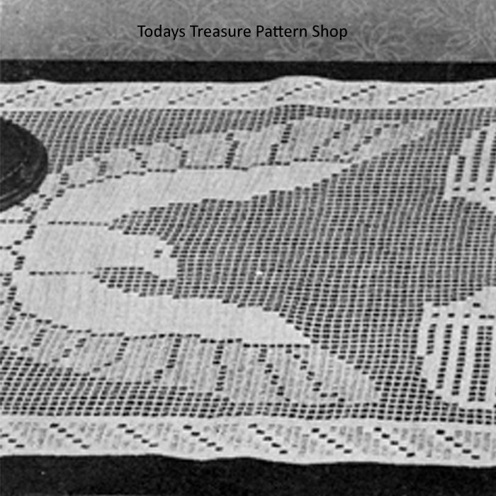 Filet Crochet American Eagle Runner Pattern - Vintage Knit Crochet ...