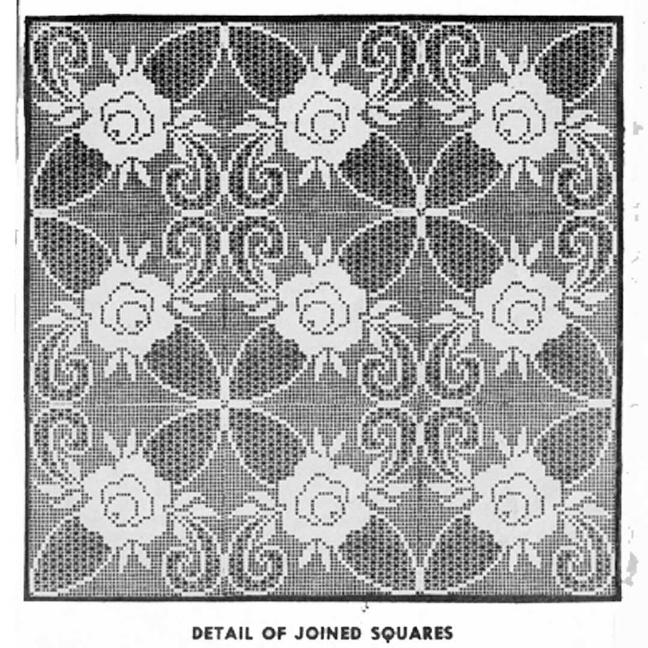 Rose Filet Crochet Square For Tablecloth Pattern Laura Wheeler 769
