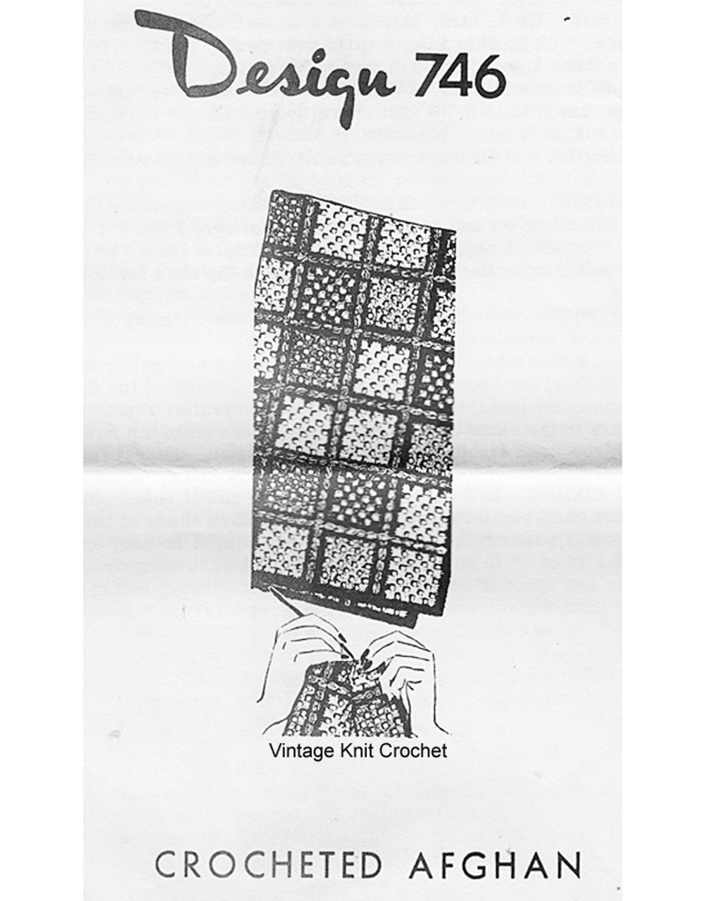 Crochet Block Afghan Pattern Laura Wheeler 746 Mail Order