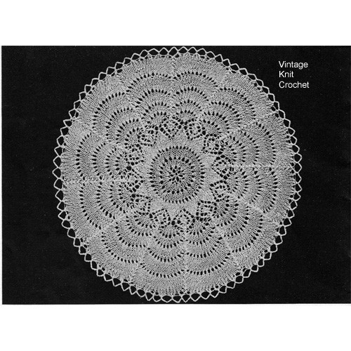Knitted Doily Pattern, Scalloped Flower Motif