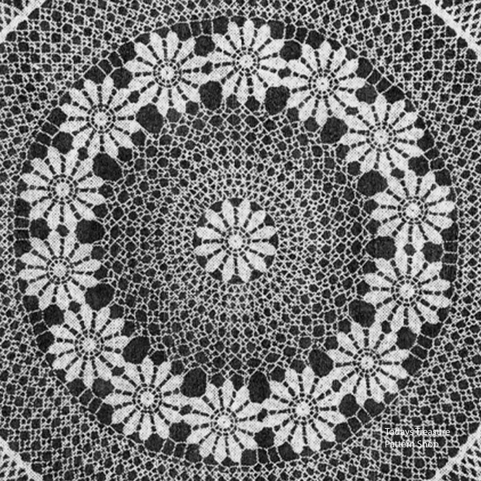 Crochet Daisy Doily Pattern, Workbasket