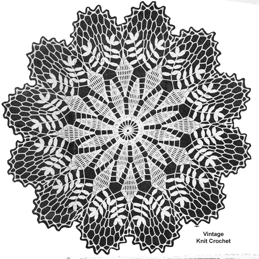 Crochet Leaf Doily pattern Small Medium Large Laura Wheeler Design 413