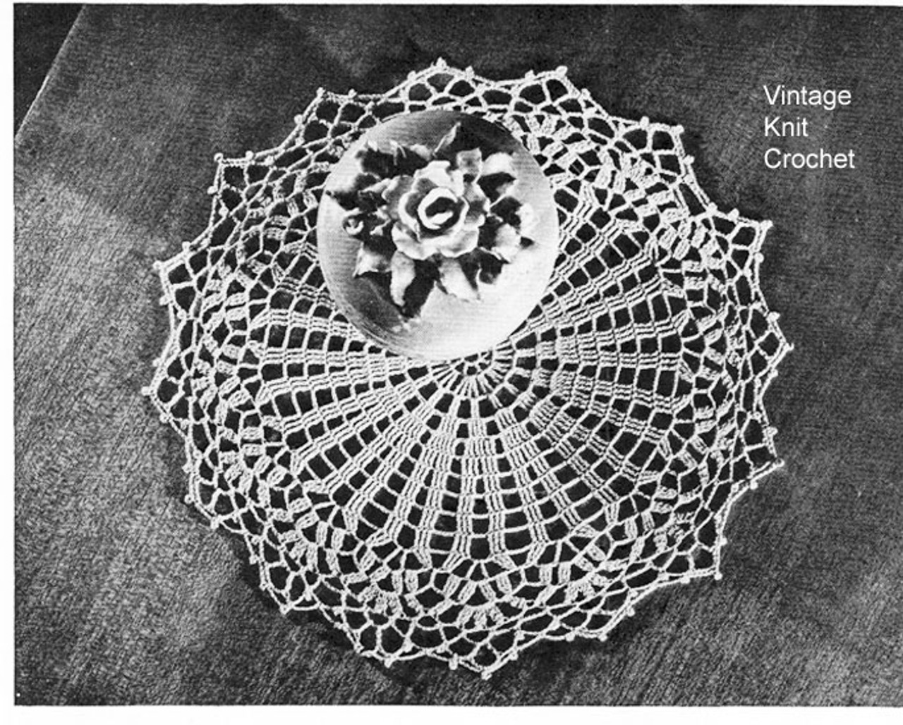 Small Crochet Lace Wheel Doily Pattern No 621