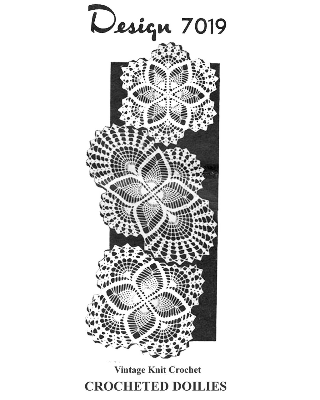 Crochet Pineapple Doilies Pattern Round Oval Square Alice Brooks 7019