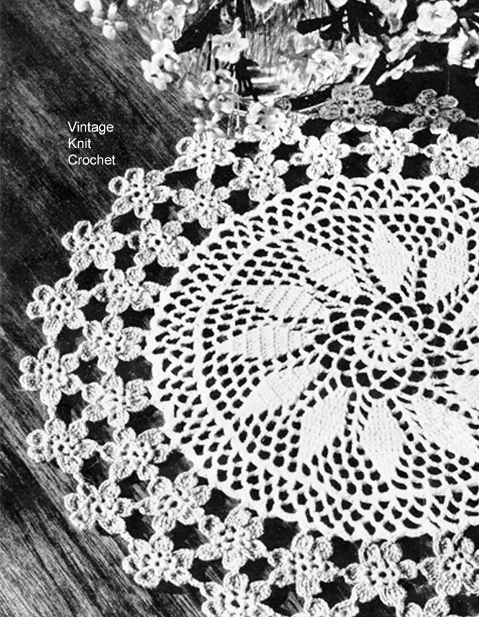 Crochet Flower Doily Pattern, Forget Me Not