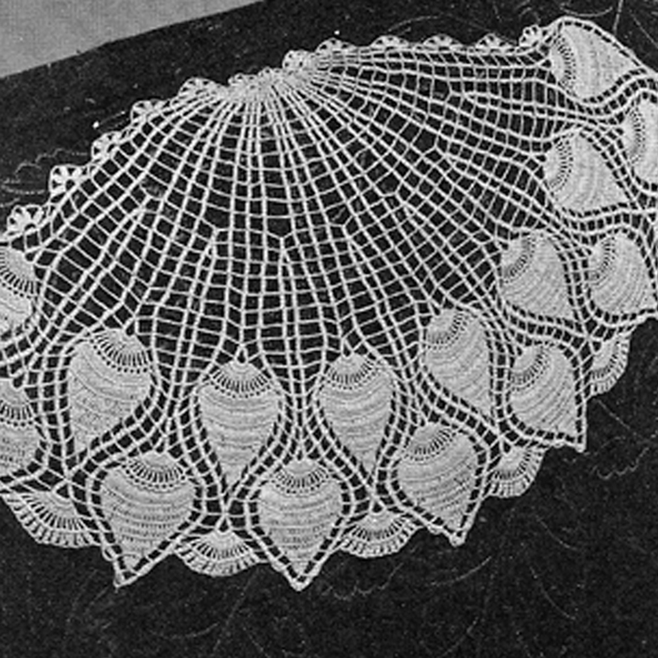 Pineapple Fan Crochet Doily Chair Set Pattern