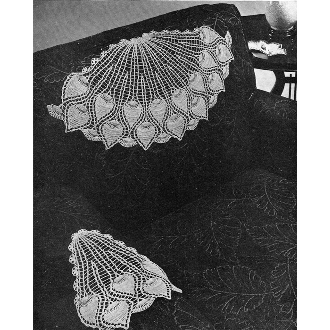 Pineapple Fan Crochet Doily Chair Set Pattern