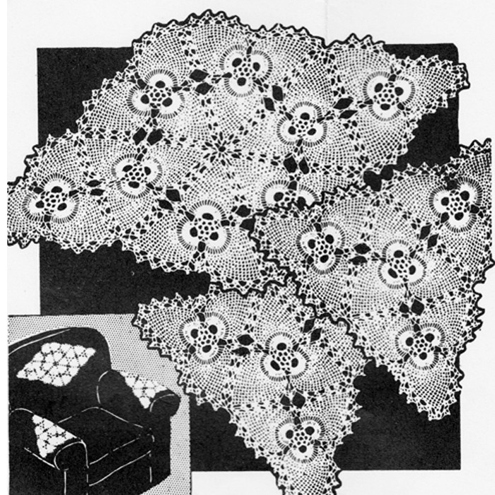 Pineapple Pyramid Doily Chair Set Pattern Mail Order Design 2874