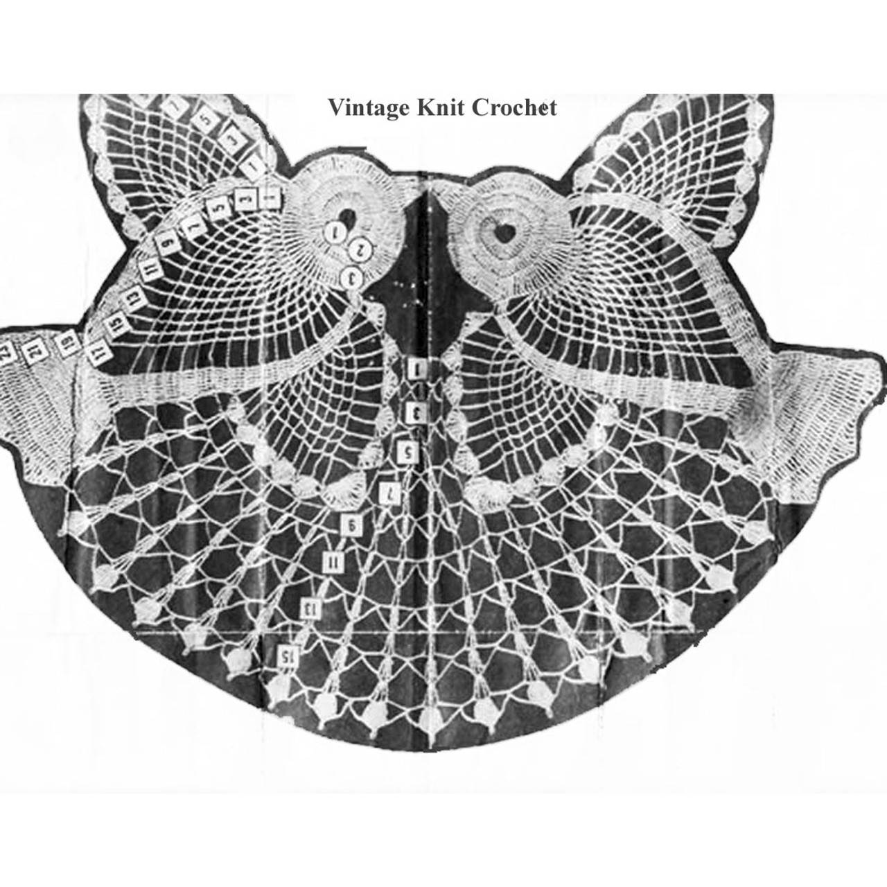 Vintage Pineapple Bluebirds Crochet Doily Pattern Set Pattern Laura