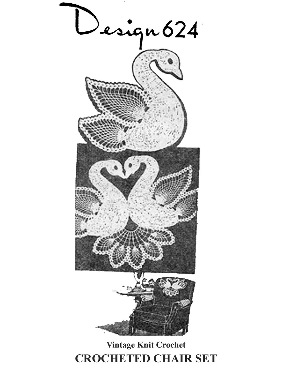 Crochet Swan Chair Doily Pattern Laura Wheeler 624