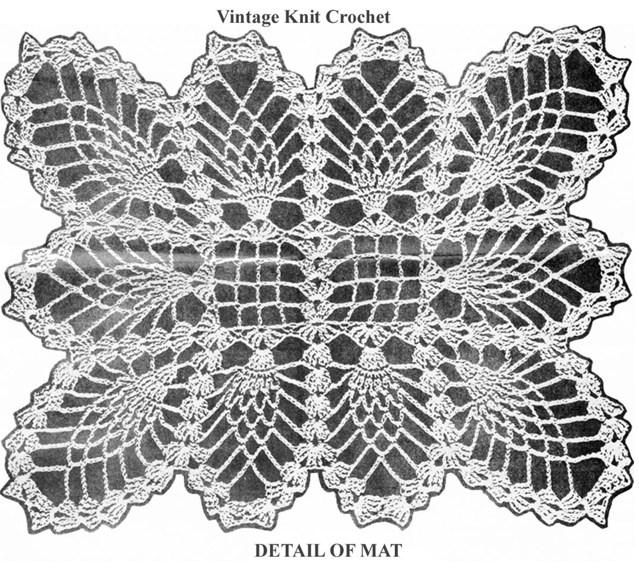 Crochet Pineapple Runner Mats Pattern Mail Order No 3052 American Weekly