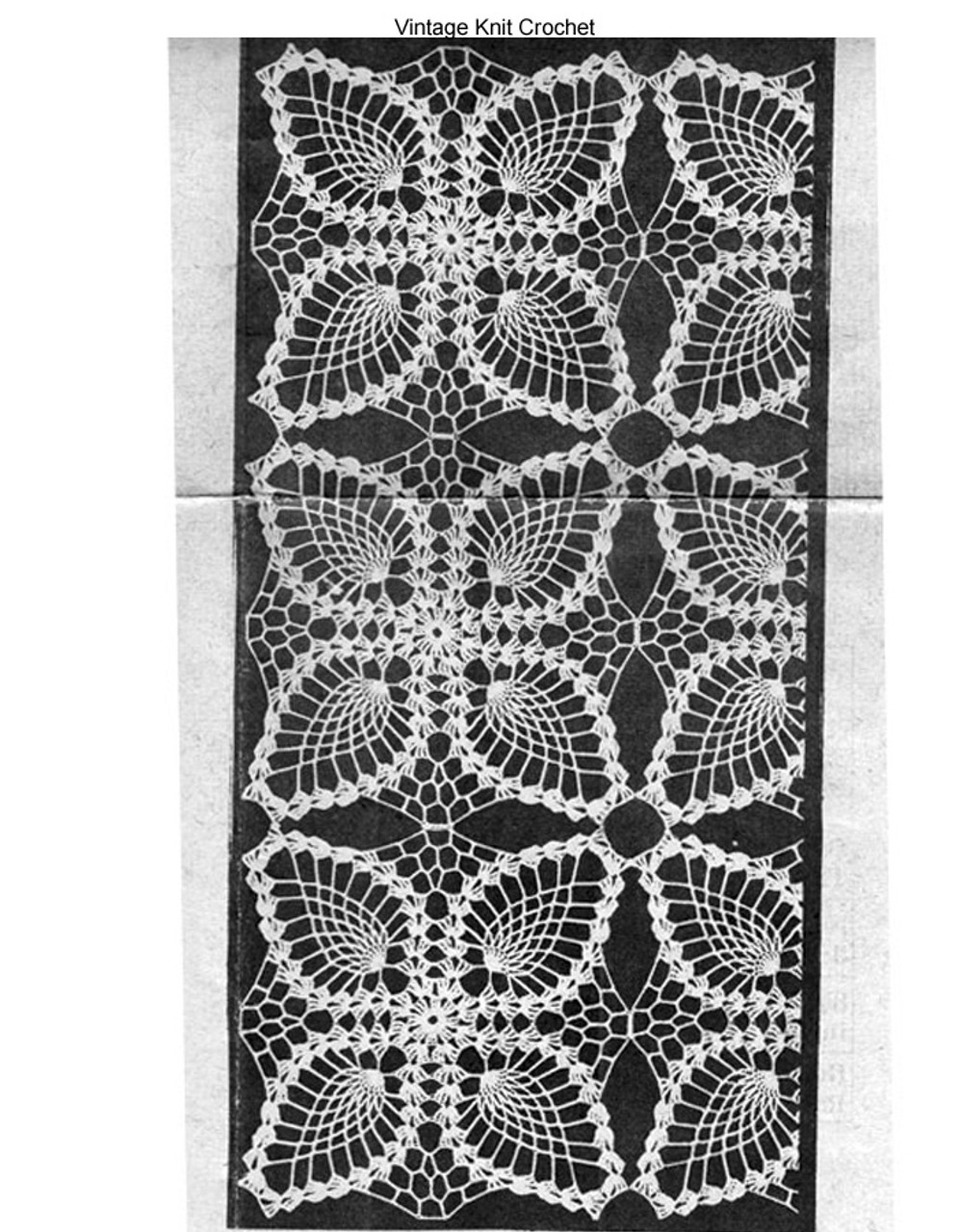 Crochet Pineapple Square Pattern For Tablecloth Bedspread Laura