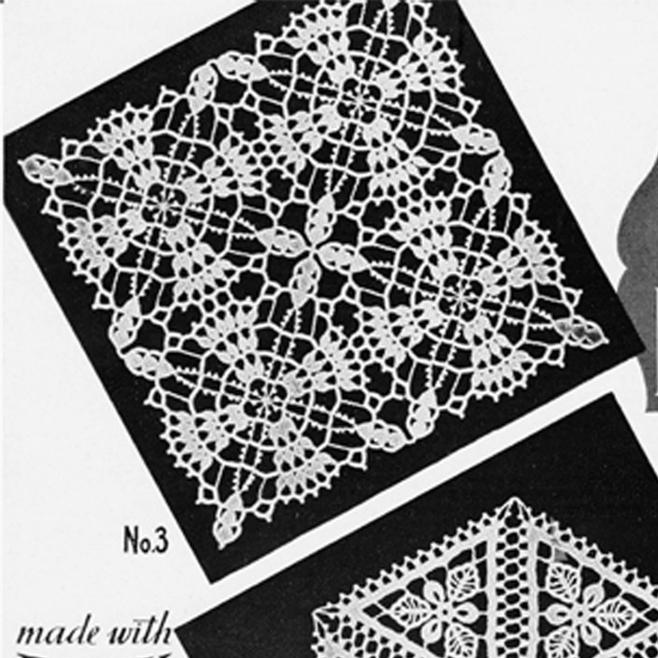 Tablecloth Bedspread Crochet Medallions Lily Mills Leaflet 65 C