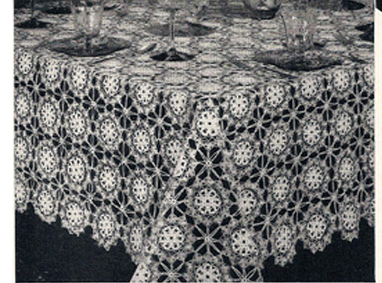 Flower Fable Round Medallion Crocheted Tablecloth Pattern No 7591