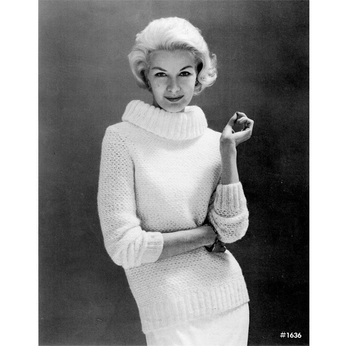 Long Cowl Neck Sweater Knitting Pattern