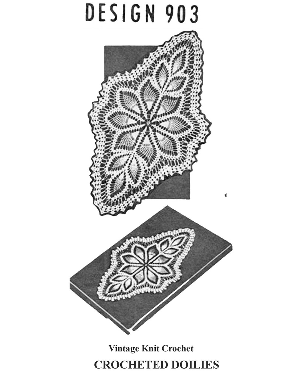 Crochet Pineapple Doily Pattern Round Oval Laura Wheeler 903 Mail