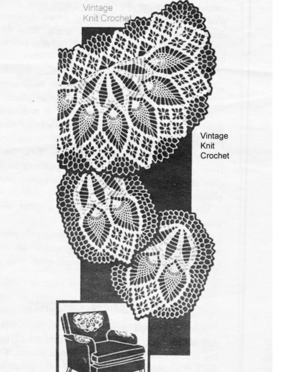Crocheted Pineapple Chair Set Pattern Laura Wheeler 859