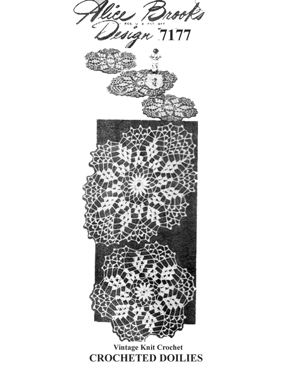 Small Crochet Doilies Pattern Round Oval Mail Order Design 7177