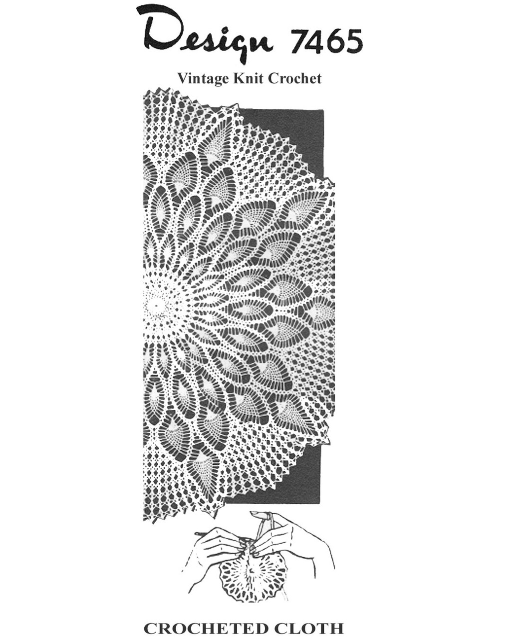 Crochet Pineapple Cloth Pattern Round Tablecloth Mail Order Design 7465