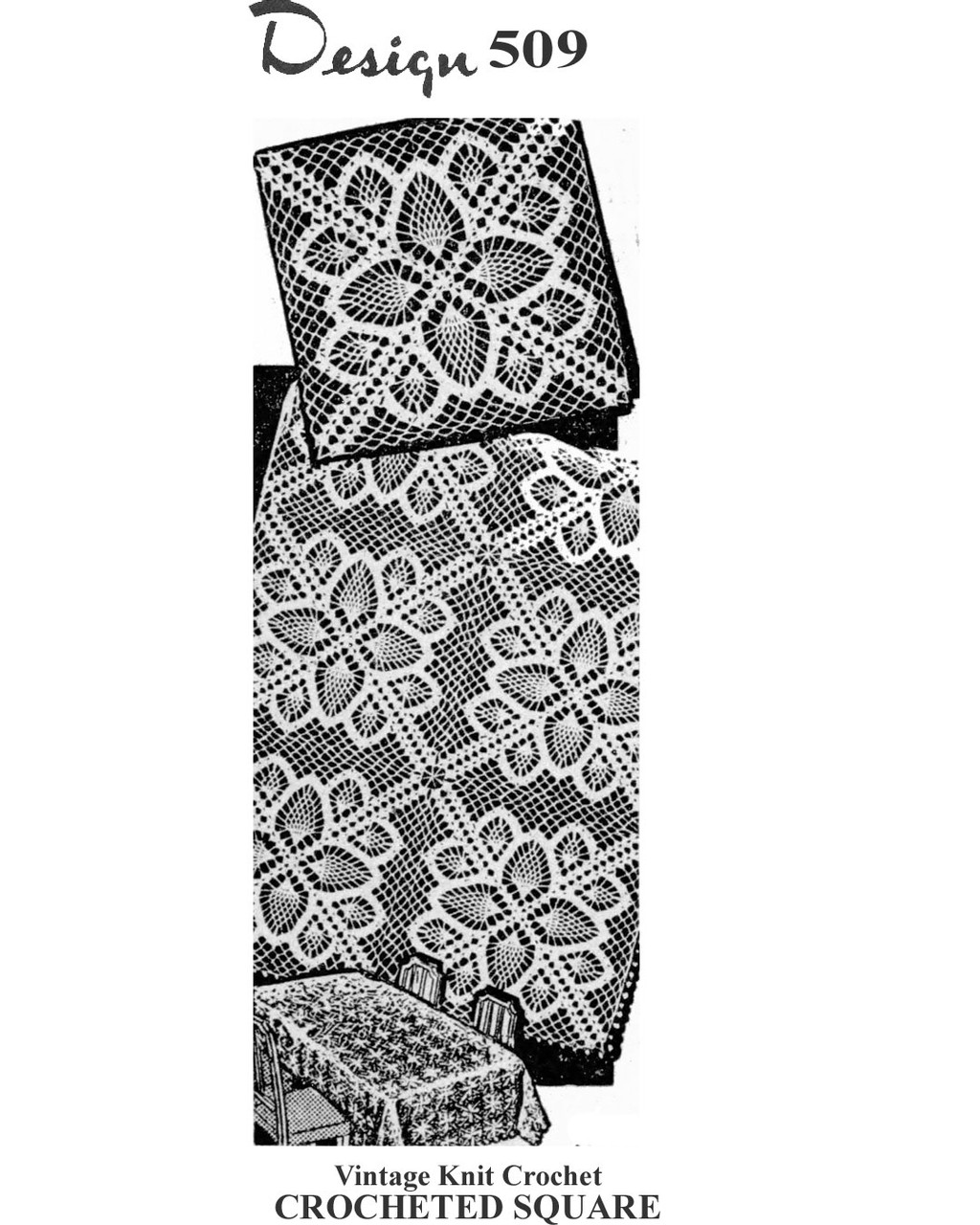 Pineapple Square Crochet Pattern Tablecloth Bedspread Laura Wheeler