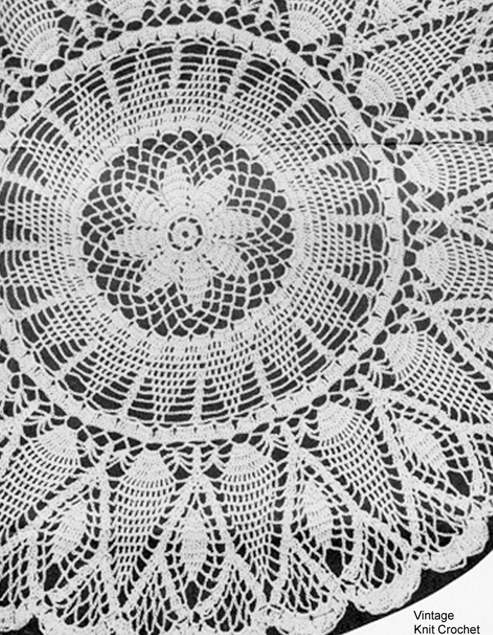 Vintage Crochet Festive Floral Centerpiece Doily, Mail Order 1151