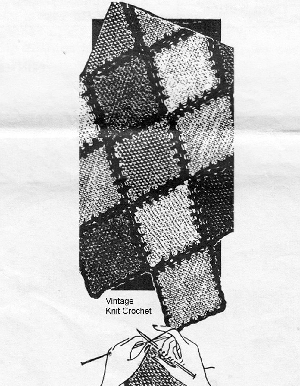 Knitted Afghan Pattern Diamond Medallions Mail Order 7174 Alice Brooks
