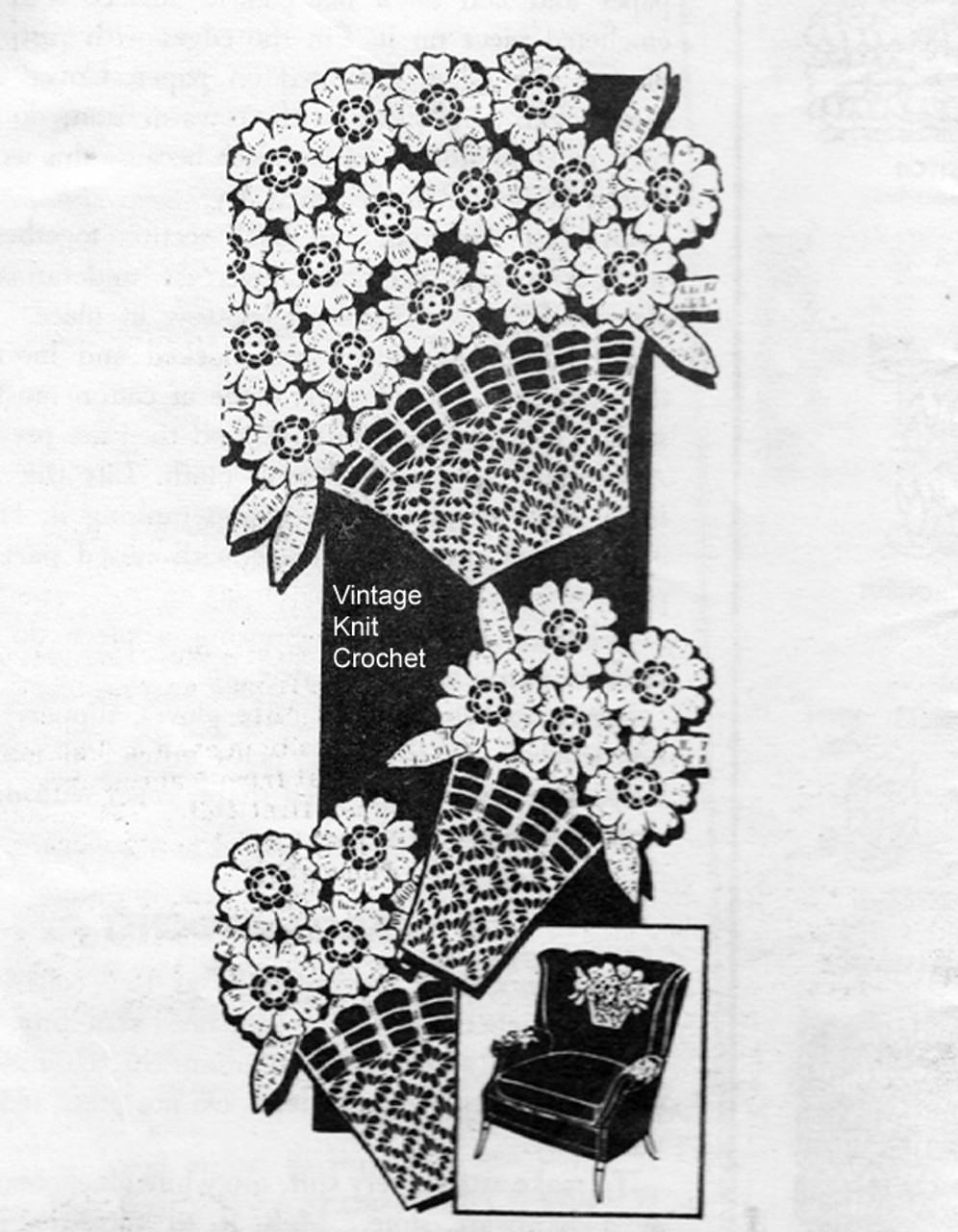 Crochet Chair Set Pattern Daisy Basket Laura Wheeler 912 Mail Order