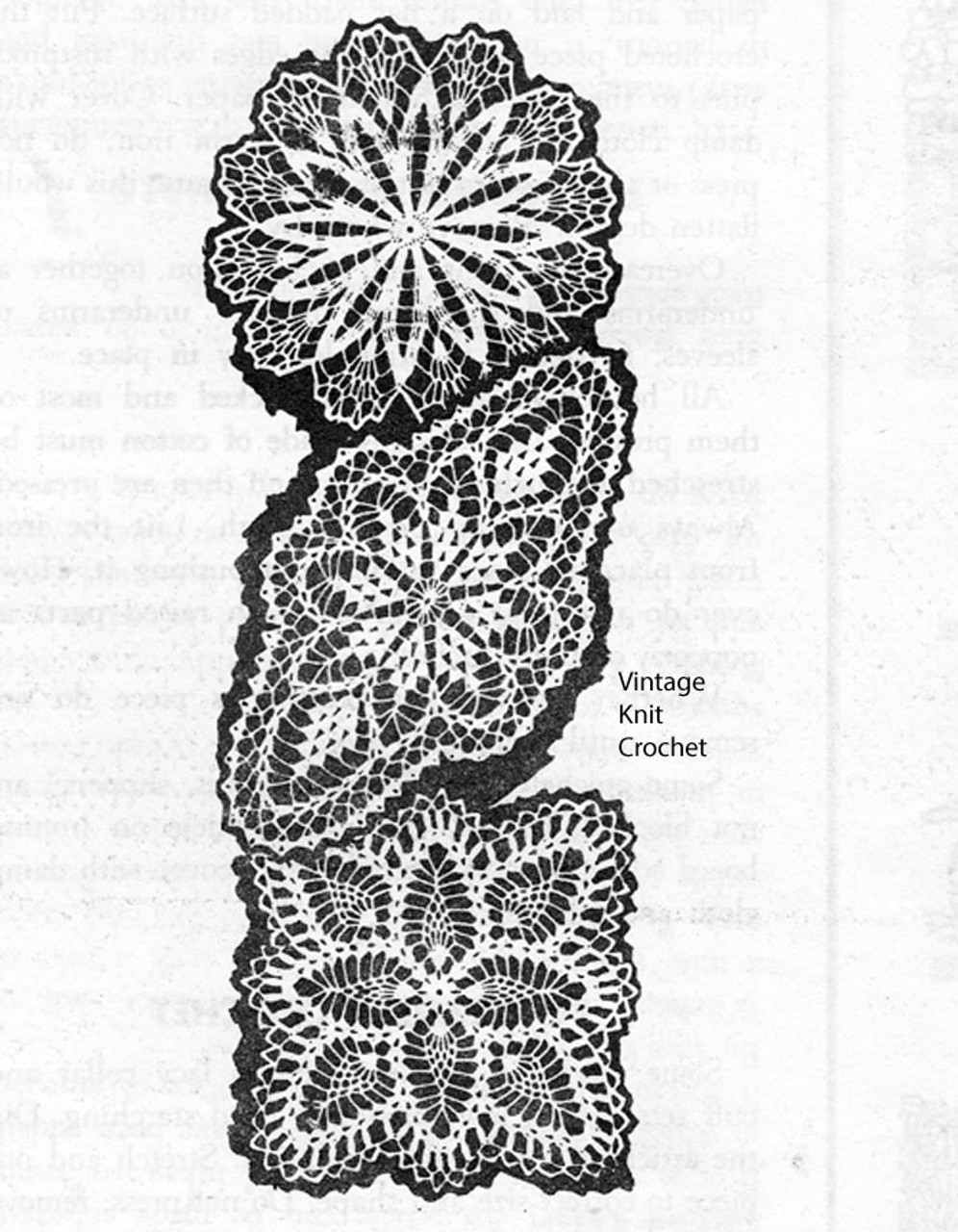 Small Crochet Doilies Pattern 2 Sizes Each Round Oval Square Laura