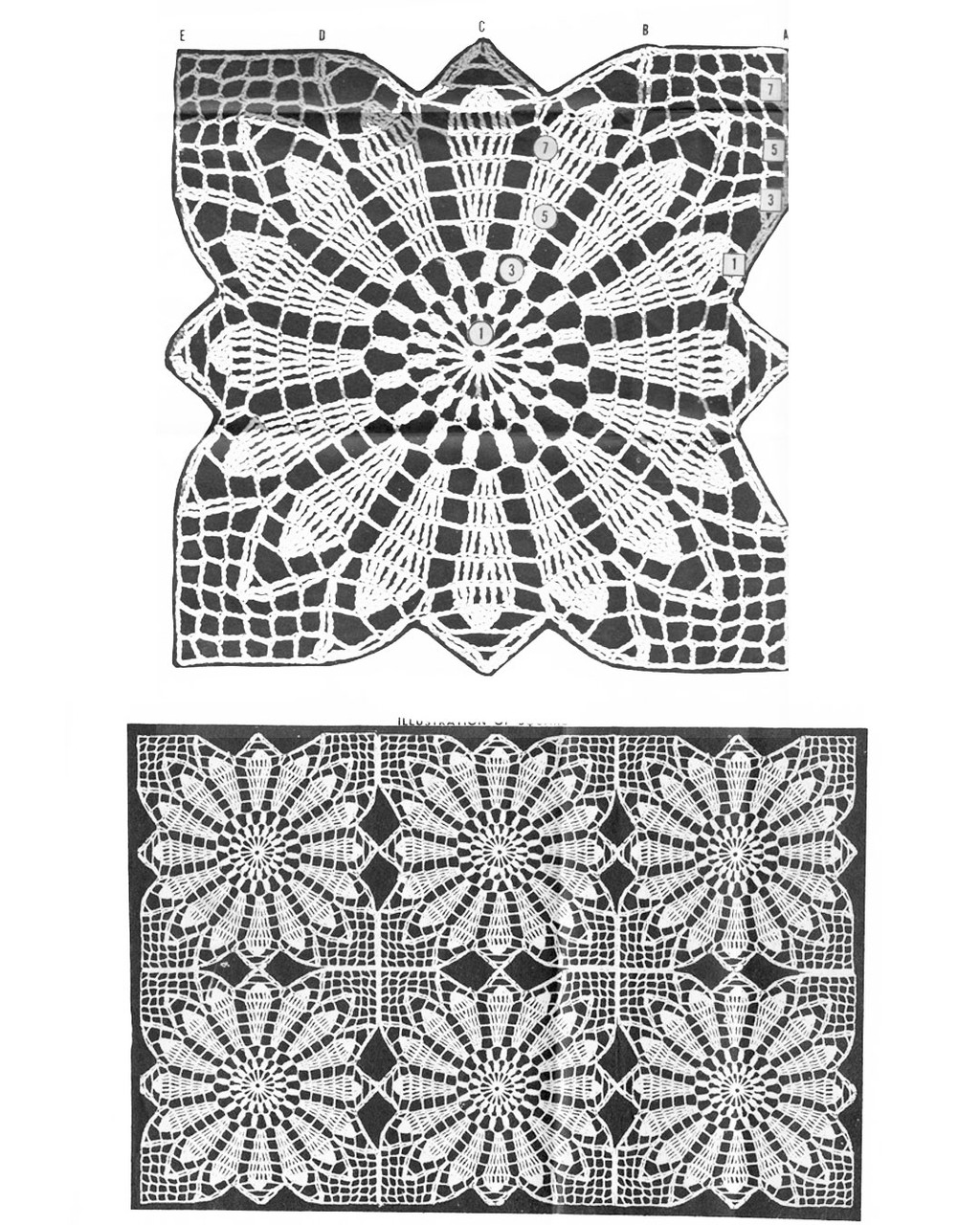 Large Crochet Flowerr Square Pattern Bedspread Tablecloth Runner