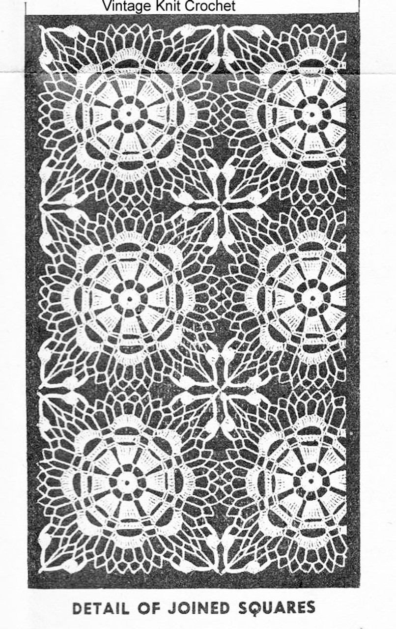 Easy Crochet Square Pattern Tablecloth Bedspread Laura Wheeler 865