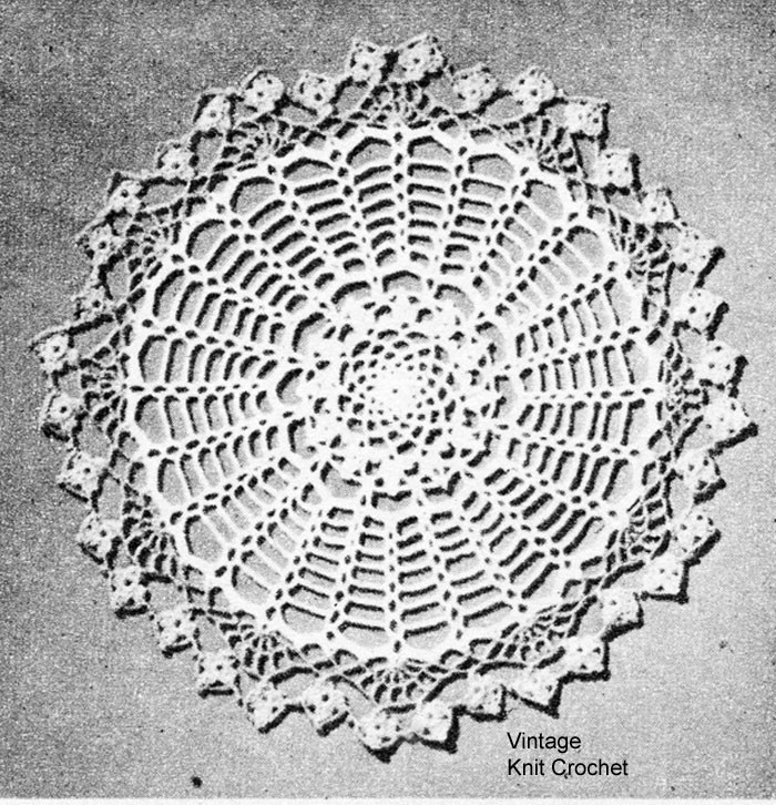 Vintage Crochet Cobweb Doily Pattern, Flower Border
