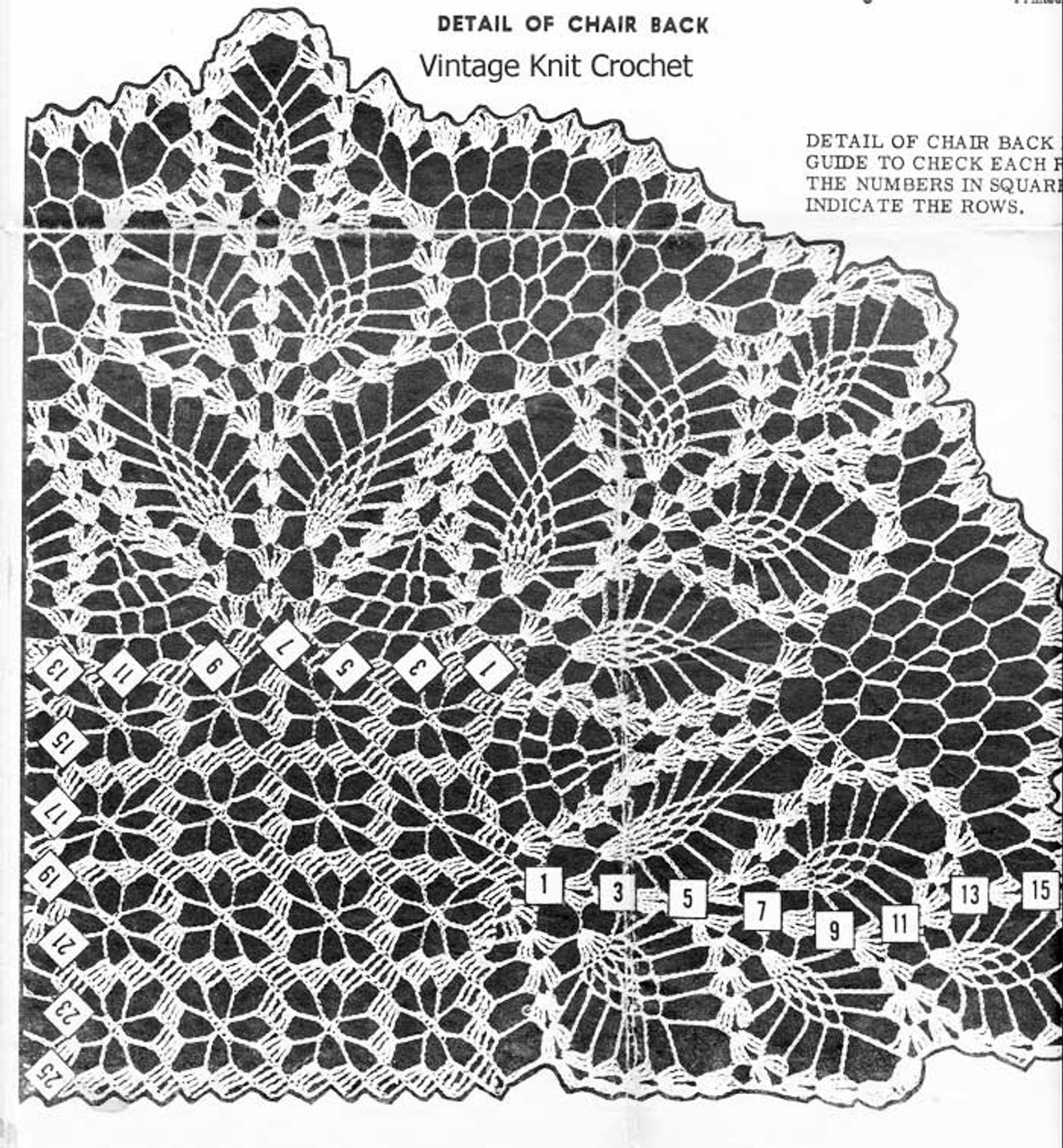 Design 7282 Crochet Chair Set Pattern In Pineapple Spiderweb Stitch