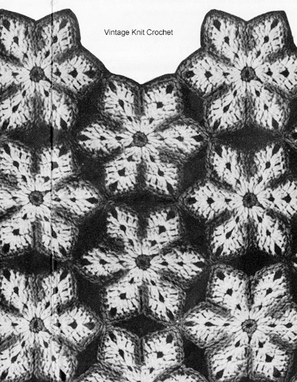 Crochet Flower Medallion Afghan Pattern Mail Order Design 7001