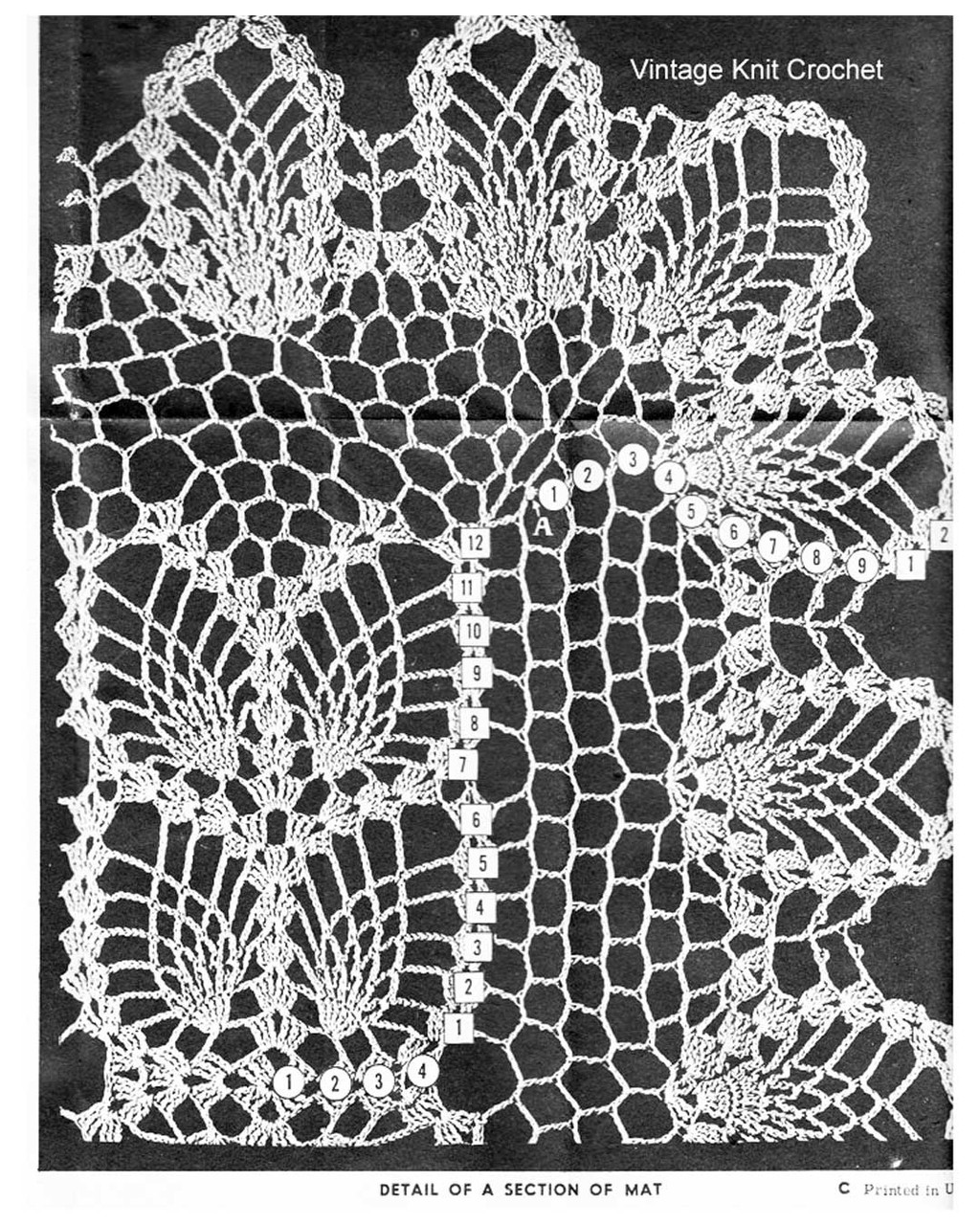 Crochet Pineapple Runner Mats Pattern Mail Order Design 643