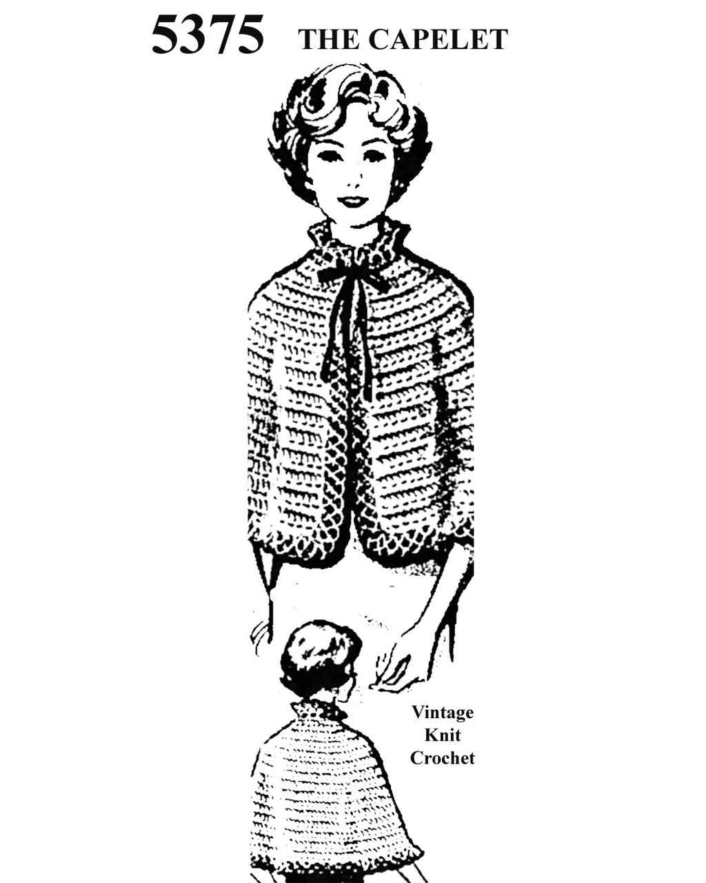 Beginner Crochet Capelet Pattern Mail Order 5375 Anne Cabot