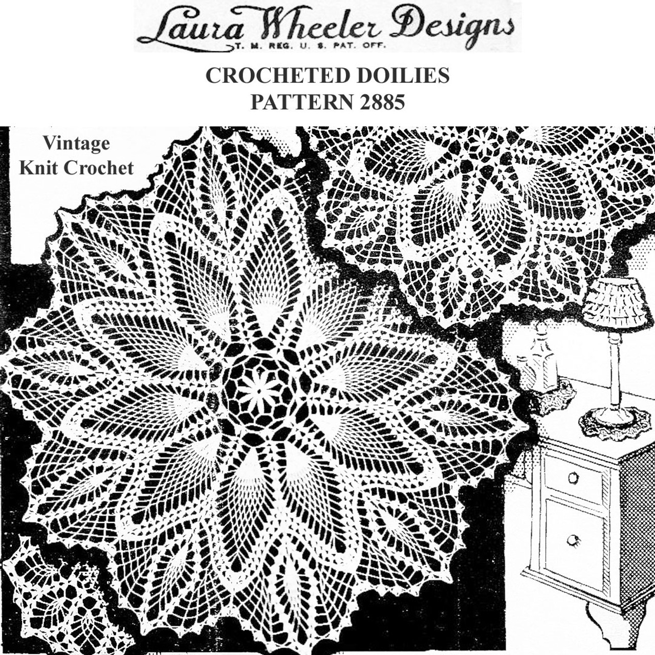 Vintage Crochet Pineapple Doilies Pattern Small Medium Large Mail Order