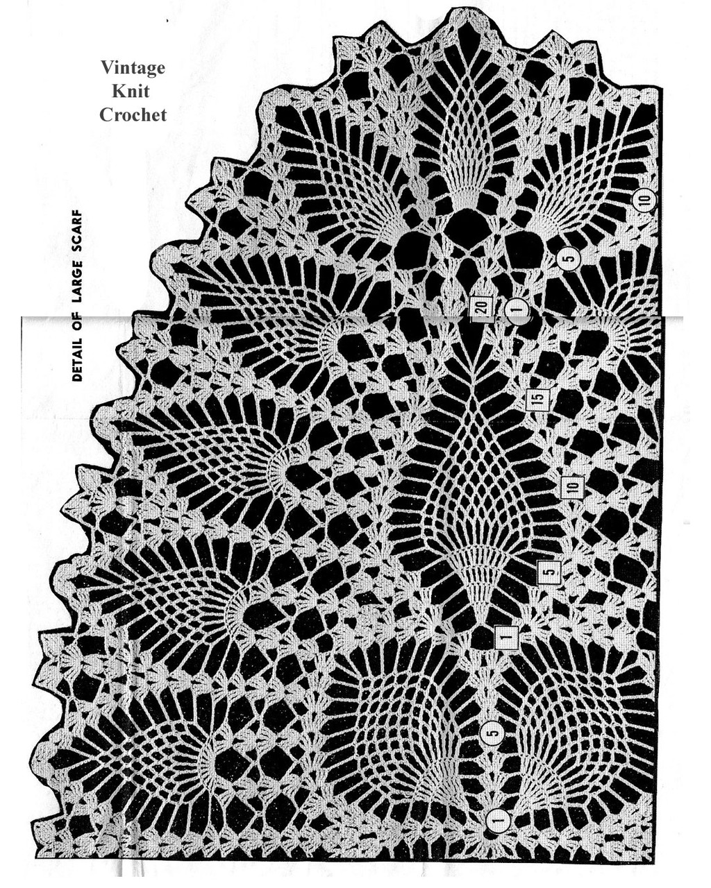 Vintage Crochet Pineapple Runners Scarfs Pattern Mail Order Design 7100