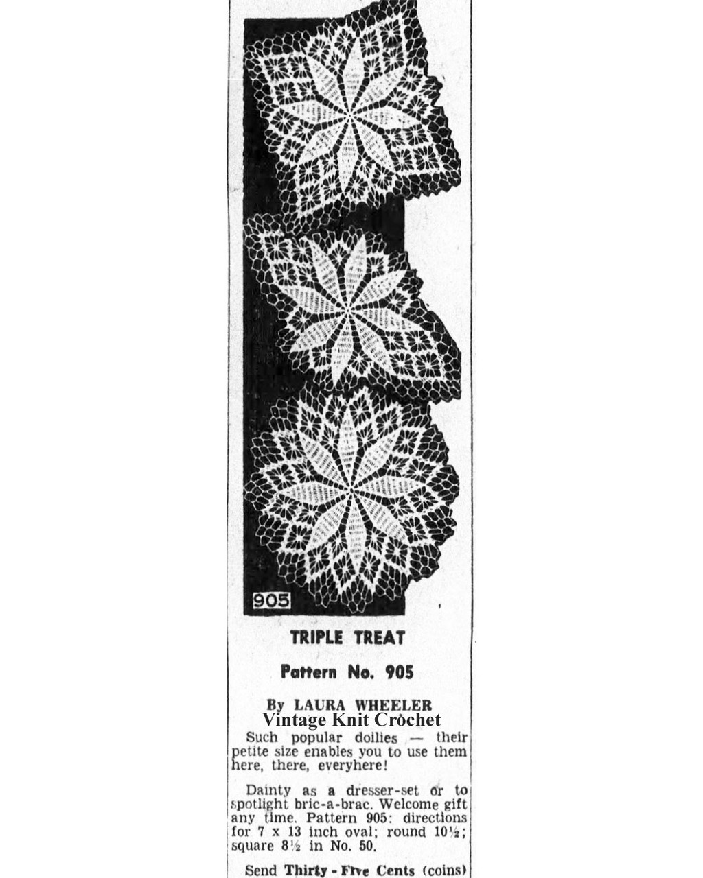 Crochet Spiderweb Doily Pattern Two Sizes Each In Round Oval Square